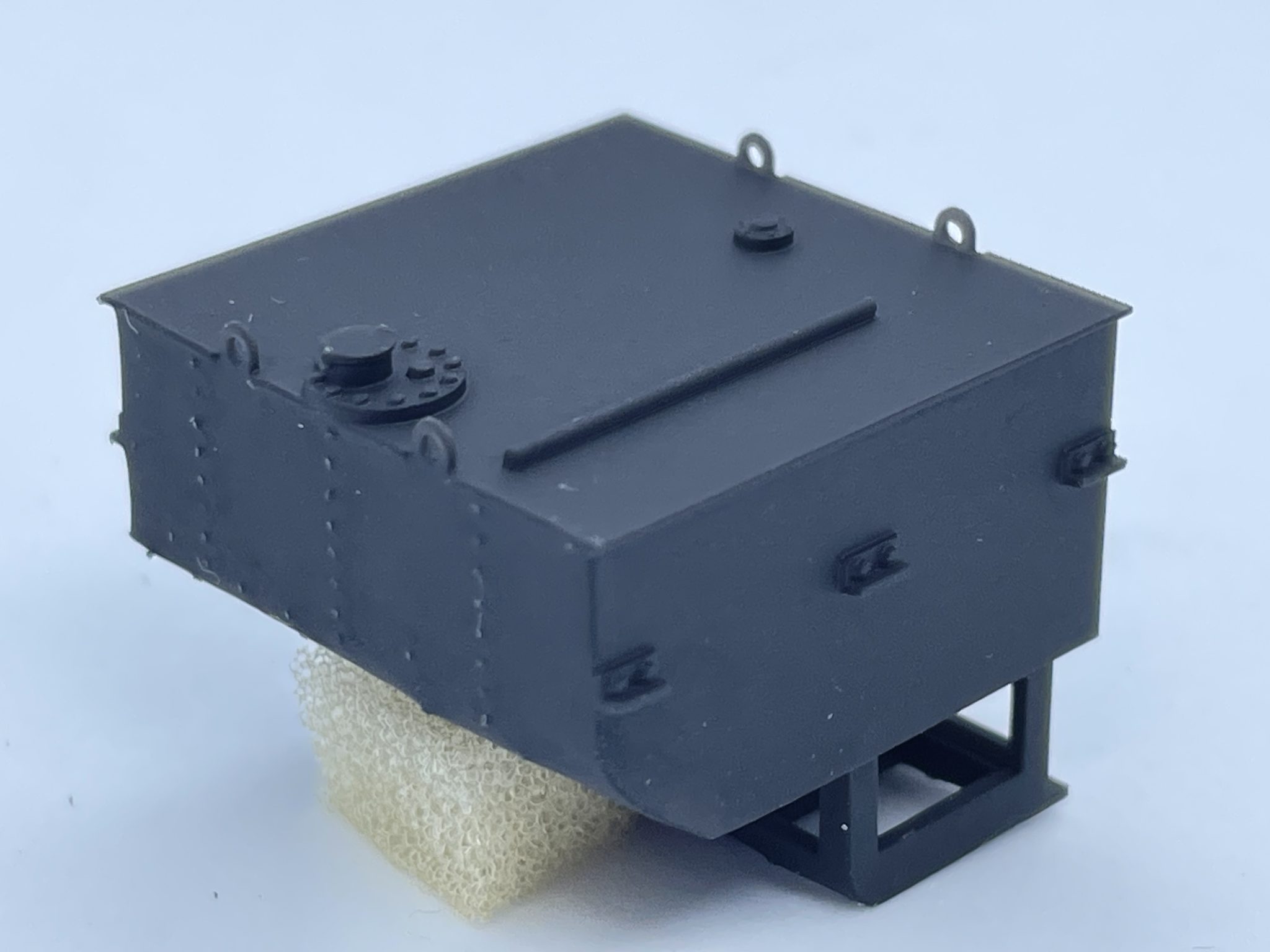 Scenery and Detail Items - One black 3D-printed square oil tank for ...